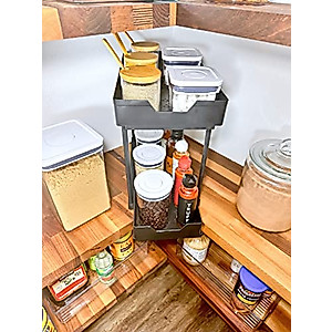 Elnaz Hamai 2 Tier Slide Out Storage Shelf Kitchen Organizer