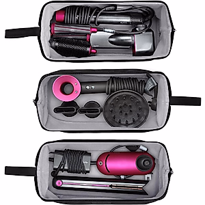 BUBM Portable Travel Storage Bag Compatible with Dyson Supersonic Hair Dryer/Dyson Airwrap Styler/Dyson Corrale hair Straightener,Black