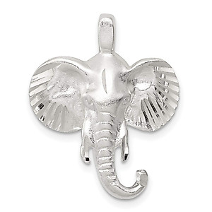 Jewelry Stores Network Elephant Head Pendant In 925 Sterling Silver 27 mm x 23 mm