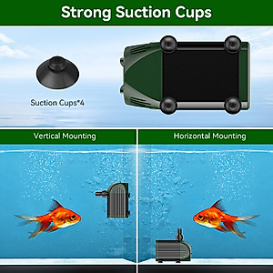 POPOSOAP Submersible Water Pump 880GPH(60W, 3000L/H), Fountain Pump with 8.5FT High Lift & 3 Nozzles, Ultra Quiet Aquarium Water Pump for Fish Tank, Outdoor, Pond, Waterfall, Hydroponics, Aquarium