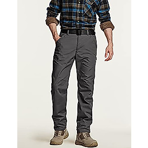 CQR Men's Ripstop Work Pants, Water Repellent Tactical Pants, Outdoor Utility Operator EDC Straight/Cargo Pants, Utility Straight(twp301) - Charcoal, 34W x 30L