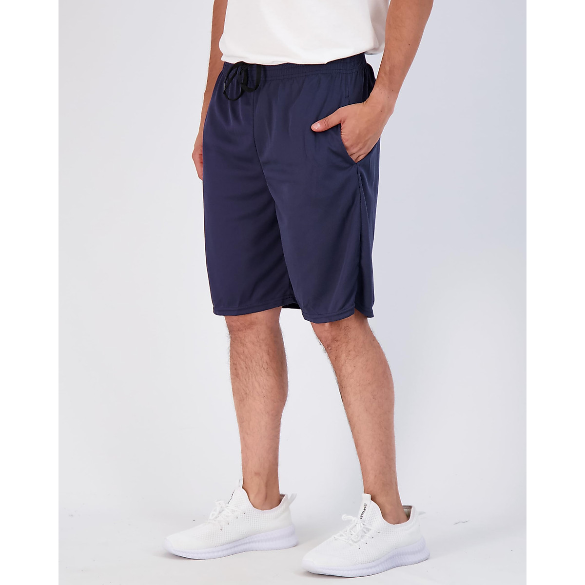 Real Essentials Mens Mesh Shorts Active Wear Athletic Short Men Basketball Pockets Workout Gym Soccer Running Summer Fitness Quick Dry Casual Clothes Sport Training Hiking, Set 8, 3XL,Pack of 5