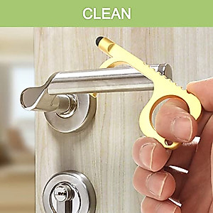 Handy Non-Touch Door Opener,Heavy-duty Reusable Stylus Keychain Tool - Safe Touch Tool - Germ Key Tool (4 Pack）