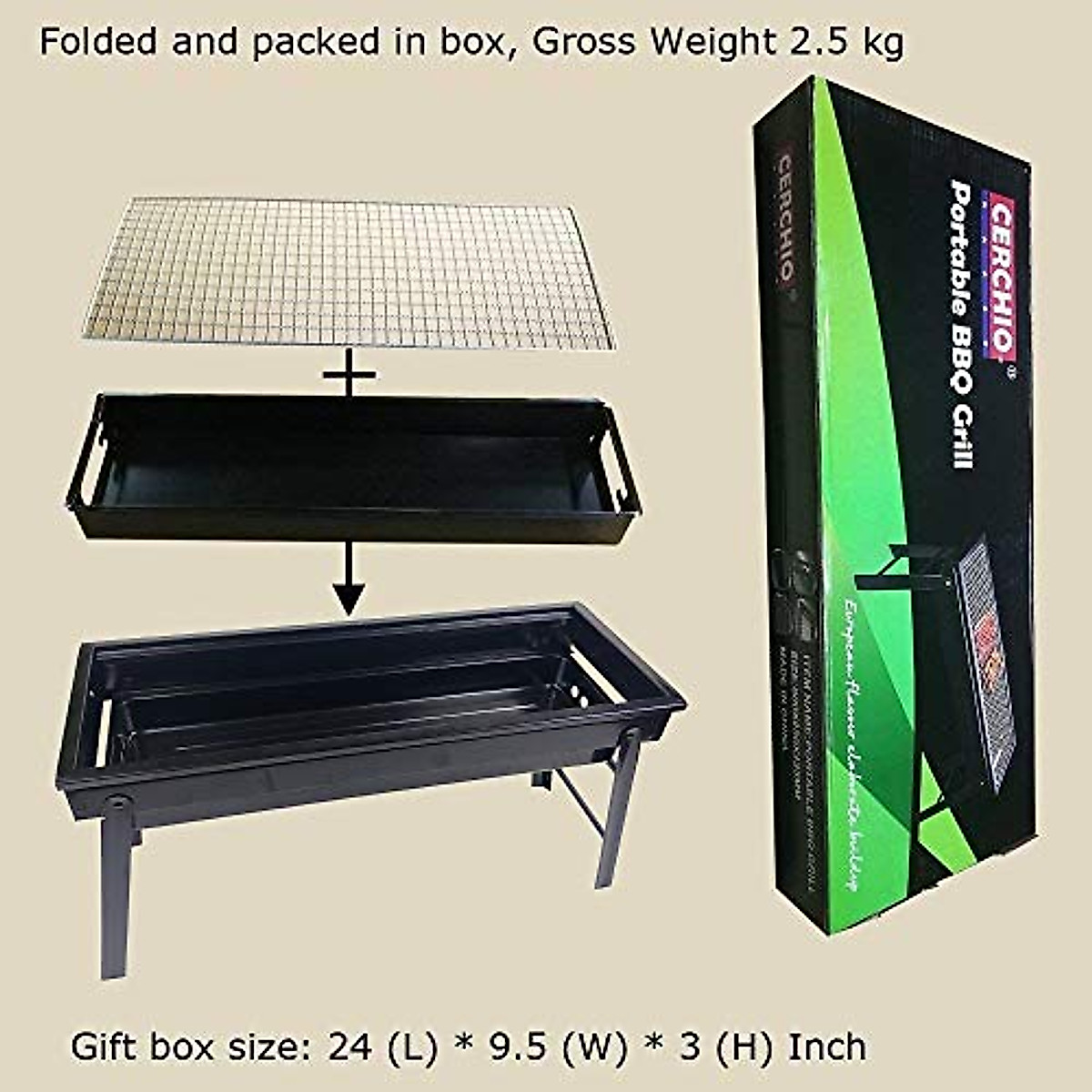 Charcoal Grill,Portable Barbecue Grill Folding BBQ Grill,Small Barbecue Grill,Outdoor Grill Tools for Camping Hiking Picnics Traveling 24''x13''x9''