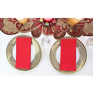 COTTON CRAFT Christmas Red Napkins -12 Pack 100% Cotton Dinner Napkins - All Year Xmas Fall Thanksgiving Celebration Party Gift Holiday Table Napkin - Soft Washable Reusable Cloth Napkin -18x18