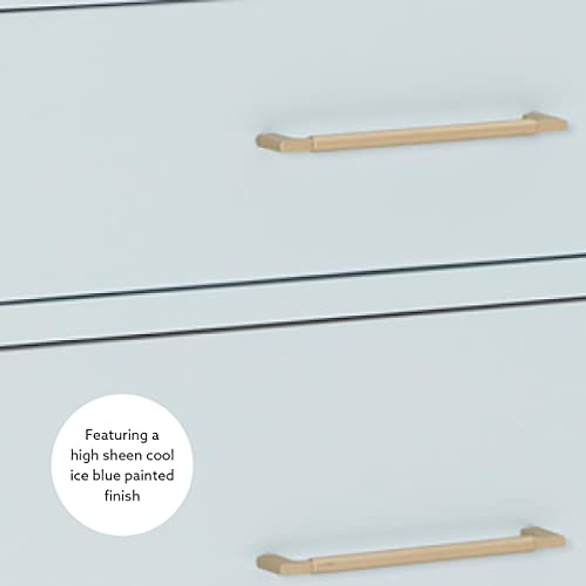 Linon Modern Ice Blue Gold Hardware Lennon Two Drawer Nightstand