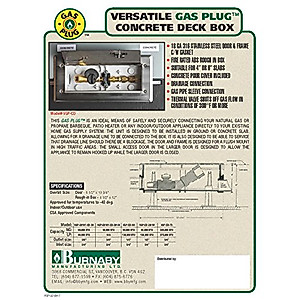 Burnaby Manufacturing VGP-CD-50 Concrete Deck Box Versatile Gas Plug, 1/2"