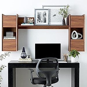 Modway Visionary Mounted, Wall Shelves, Walnut