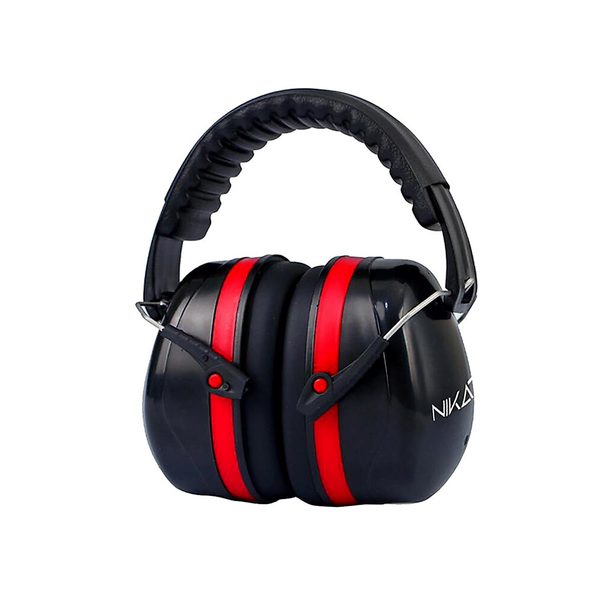 NIKATTO Noise Reduction Earmuffs/Professional Ear Defenders/Luxury Folding / 26 DB/Construction/Work/Black and Red