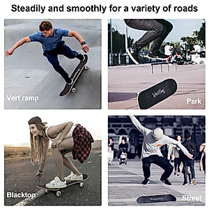 WhiteFang Skateboards for Beginners, Complete Skateboard 31 x 7.88, 7 Layer Canadian Maple Double Kick Concave Standard and Tricks Skateboards for Kids and Beginners (Skate Lane)