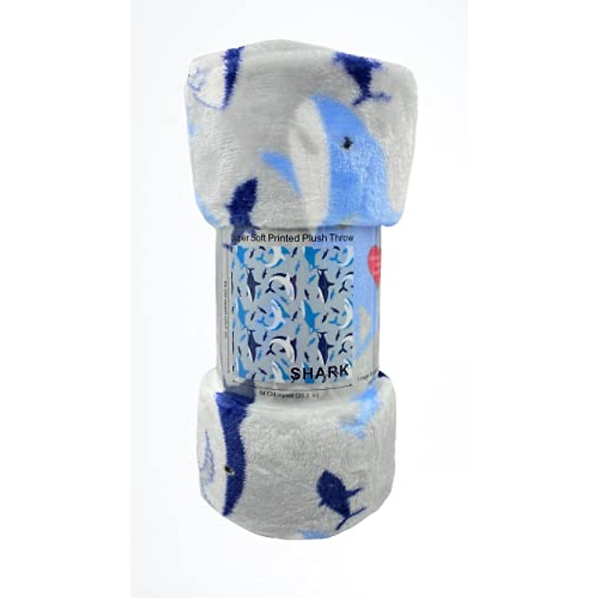 Shark Baby by Decor&More Extra Soft Throw Blanket (50" x 60") - Blue and Grey Sharks