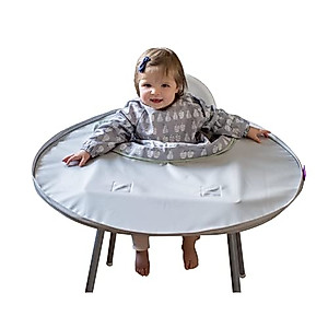 Tidy Tot All-in-One Bib and Tray Kit. Unisex. One Size fits 6 Months - 2 Years. Award Winning Weaning Aid (Dove Gray)