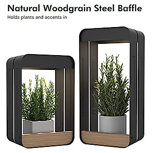 Grand patio Outdoor Steel LED Solar Power Wall Sconce Shelf Planter, Waterproof All-Weather Decor Wall Lamp Light for Porch, Patio. Solar Energy, Steel, Black(L-Rectangle)