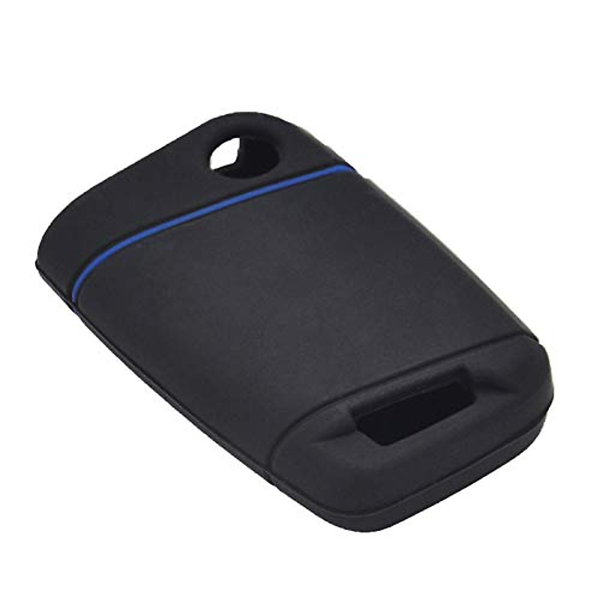 LemSa 2Pcs 4 Buttons Rubber Smart Key Fob Cover Case Shell Remote Keyless Protector Bag Holder for 2021 2020 2019 VW Volkswagen Tiguan Atlas Jetta Passat Golf Alltrack Push Start, Red Blue Buttons