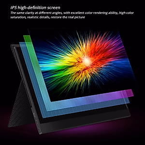 Serchou Portable Narrow-Edge Display 15.6-inch External Expansion Screen IPS HD Mobile Monitor with Intelligent Protective Cover