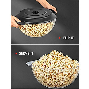 Popcorn Machine, 6-Quart Popcorn Popper maker, Nonstick Plate, Electric Stirring with Quick-Heat Technology, Cool Touch Handles (Red&Black)
