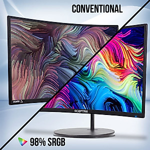 Sceptre Curved 27" FHD 1080p 75Hz LED Monitor HDMI VGA Build-In Speakers, EDGE-LESS Metal Black 2019 (C275W-1920RN)