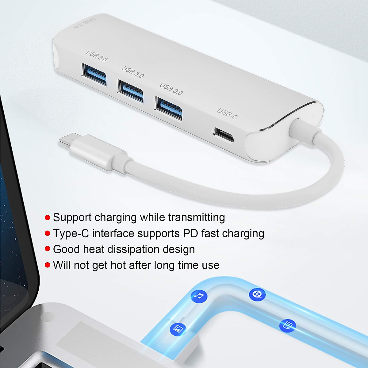 💕Romantic Valentine's Day💕 Multifunction Fast Charging Durable Convenient Portable USB‑C Hub, Hub Converter, Mobile Phones for Tablets