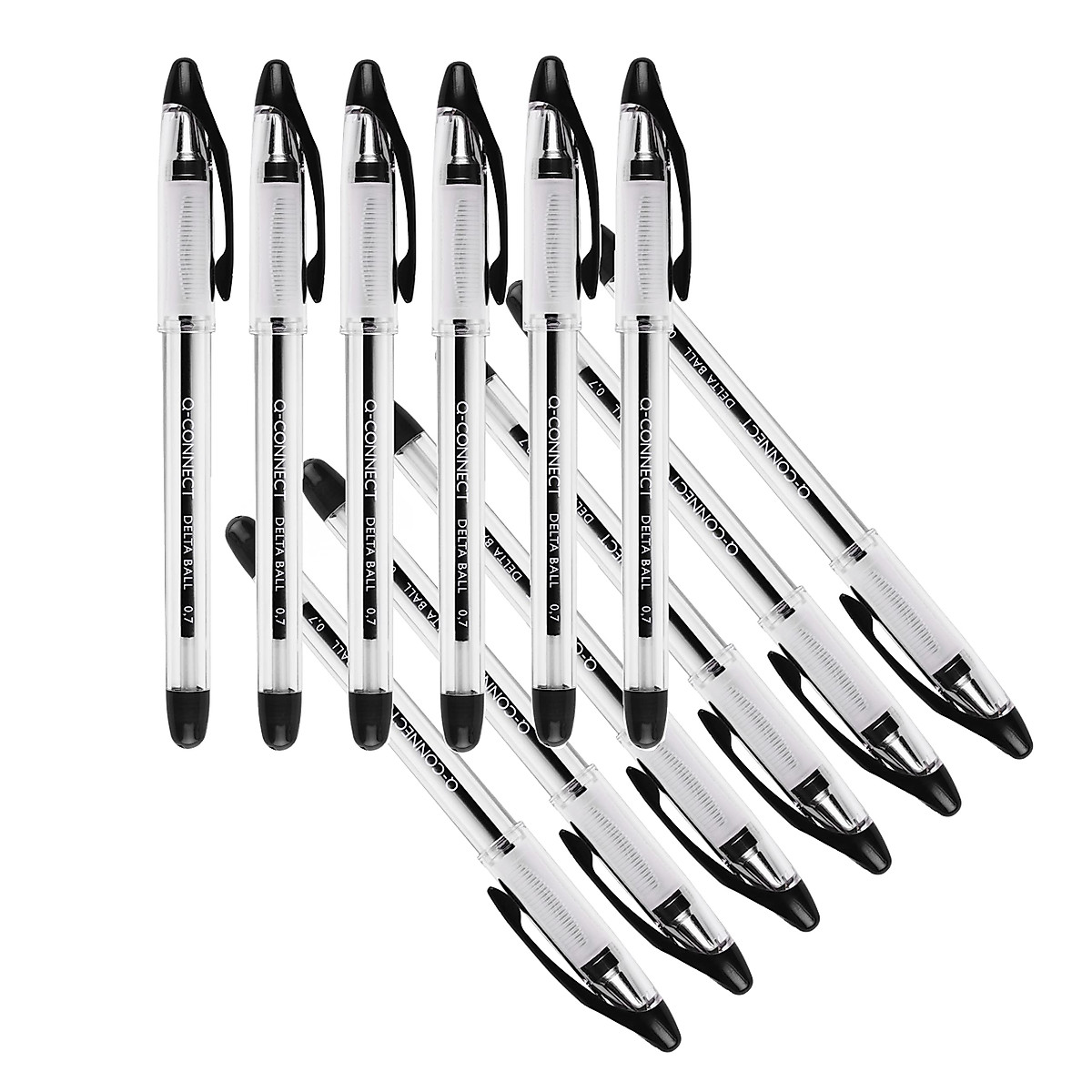 Q-Connect Delta Ball Point Pen KF00375 - Black, Pack of 12