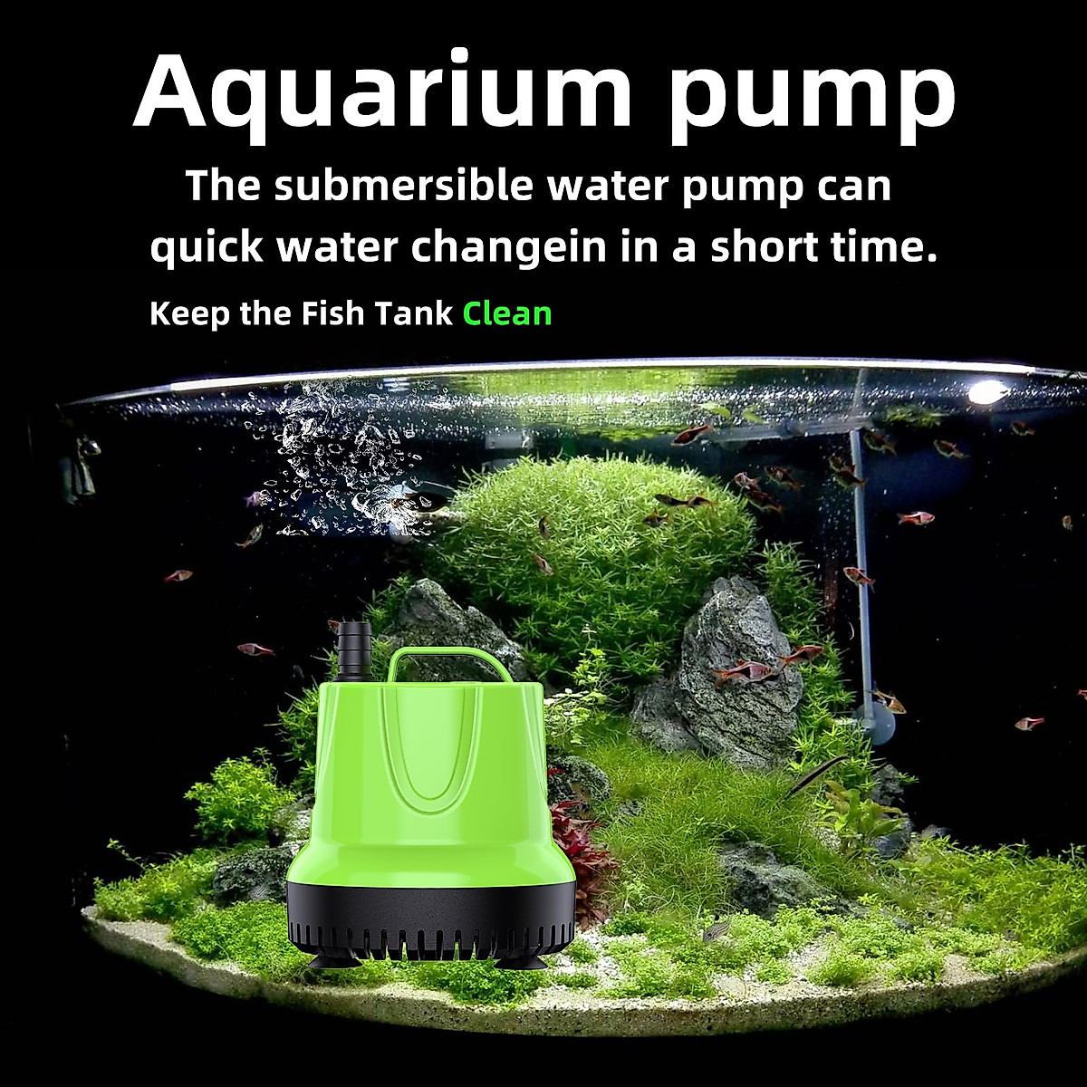 FREESEA Fountain Submersible Water Pump: 1100 GPH 100W Small Sump Pump for Outdoor Pond Hydroponic Statuary Waterfall Aquarium Fish Tank