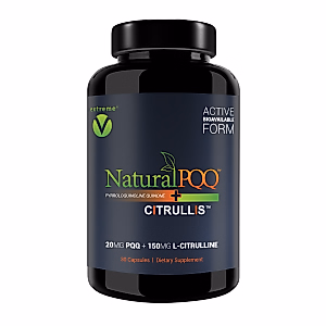 NaturalPQQ - Mitochondrial Energy Nitric Oxide Booster - Citrullis for Extended Energy. 20mg (Pyrroloquinoline Quinone)