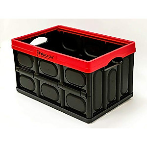 GreenMade InstaCrate Collapsible Storage Container, 12 gal, Red/black