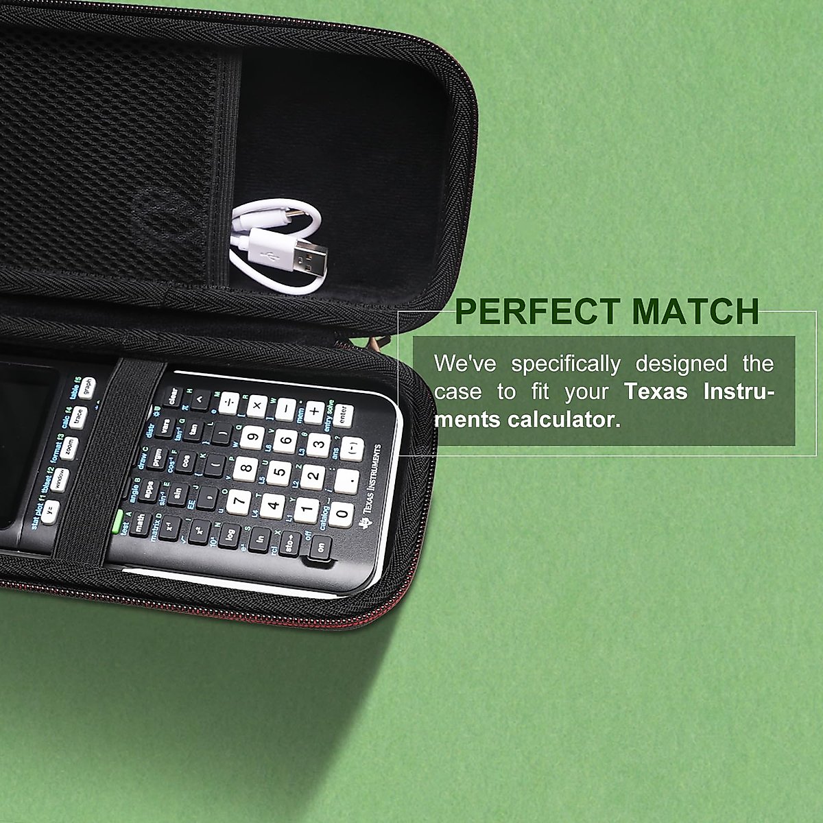 LTGEM EVA Hard Case Compatible with Texas Instruments TI-84 Plus CE/TI-84 Plus/TI-Nspire CX II CAS/TI-Nspire CX II/TI-83 Plus/TI-89 Titanium/TI-85 / TI-88 Color Graphing Calculator, White