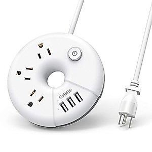 Power Strip Bundle, NTONPOWER Travel Power Strip with 3 Outlets 3 USB 5 ft, 25 ft Flat Plug Extension Cord with 6 Outlets 4 USB Ports, White