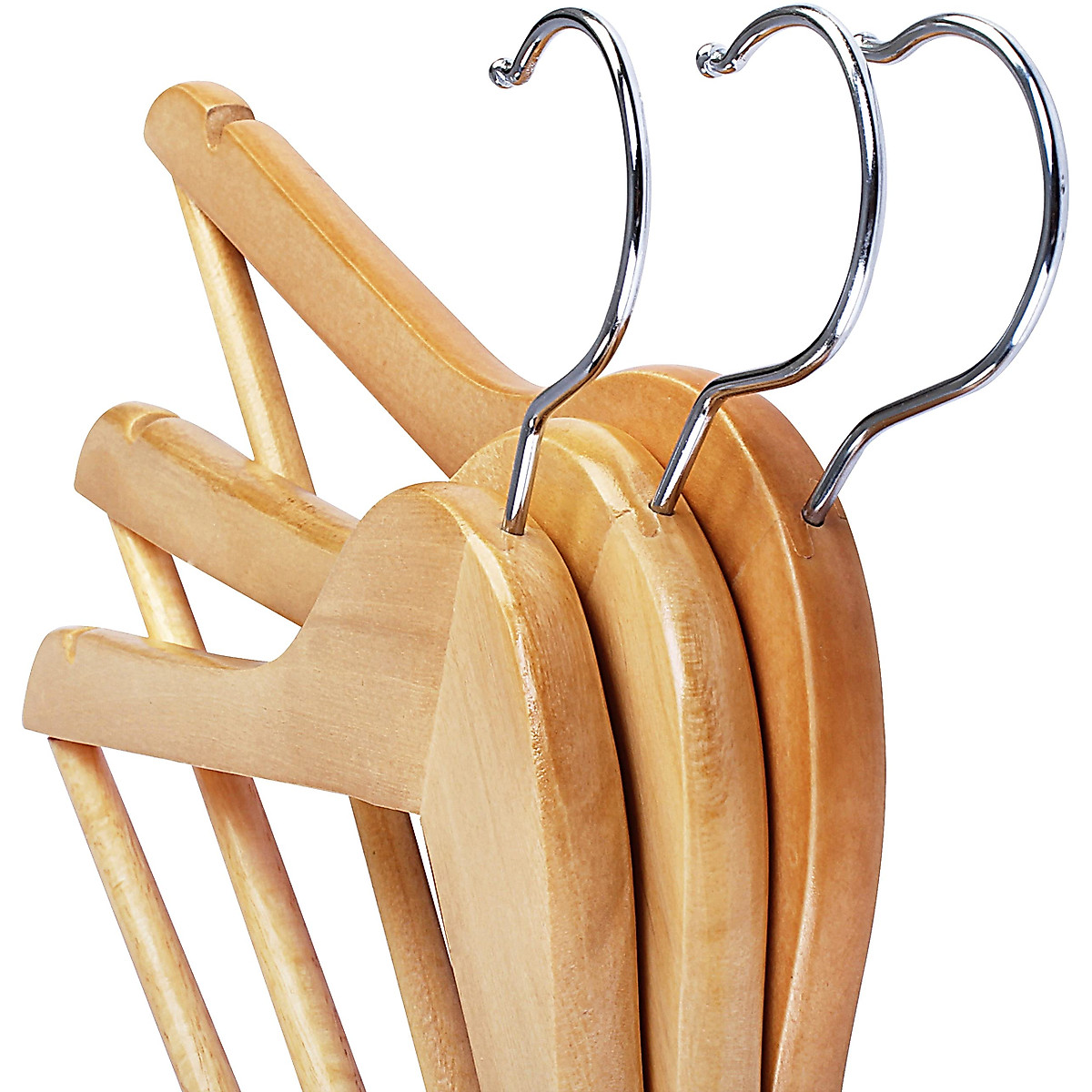 Utopia Home 20 Pack Premium Wooden Hangers - Durable & Slim Coat Hangers - Suit Hangers with 360-Degree Rotatable Hook - Wood Hangers with Shoulder Grooves (Natural Color)