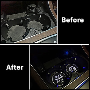 2 Pack Funny Coaster for Car Cup Holder,Auto Anti Slip Bling Cup Holder Coaster,2.75 inch Surface Full Crystal Rhinestone car Coaster Car Interior Accessories (White)