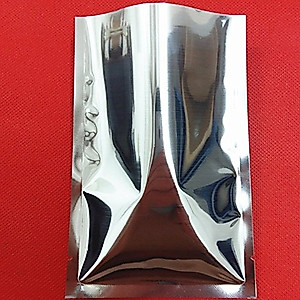 500 Pack Mylar Foil Small Pouch 2x2.8 inches (1.6x2.4 inches Inner Size) Silver Aluminum Foil Heat Sealable Bulk Food Storage Mini Bags