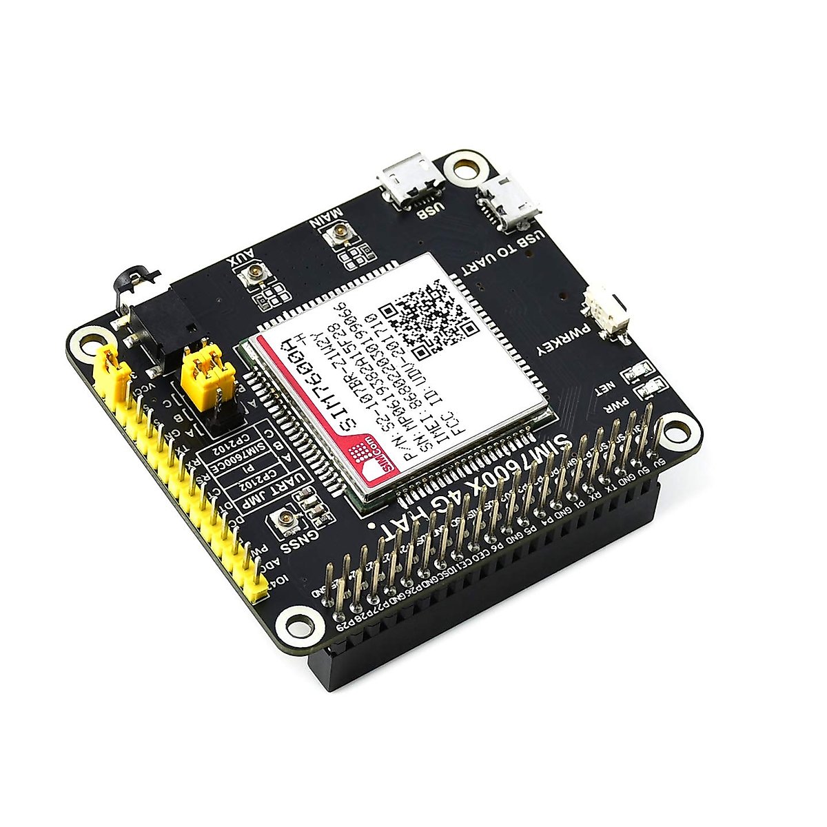 Ingcool 4G / 3G / GNSS HAT Compatible with Raspberry Pi 4B/3B+/3B/2B/Zero/Zero W/Zero WH,Jetson Nano Based on SIM7600A-H 4G Support LTE CAT4 for Downlink Data Transfer,4G Connection etc