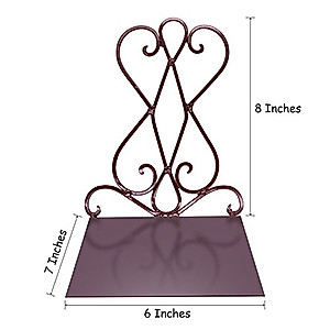 Anwenk Vintage Bookends Book Ends Bronze Heavy Duty Book Holders Long Base Luxury Art Retro Antique Style, w/Felt Pads to Protect Bookshelf Bookcase, Bronze