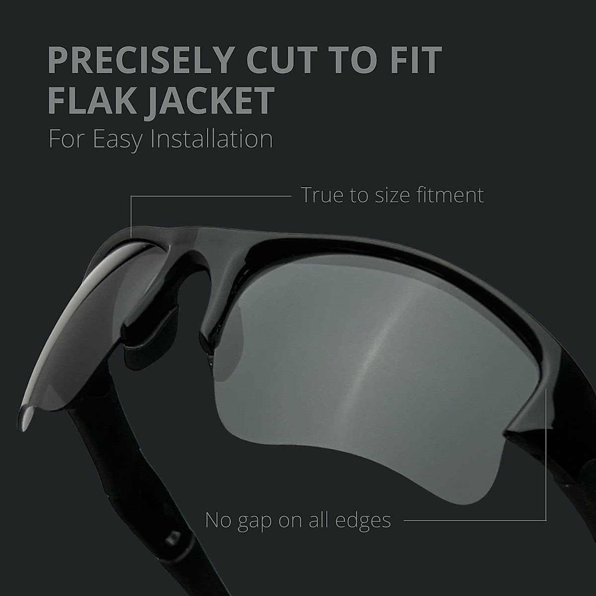 Dynamix Polarized Replacement Lenses for Oakley Flak Jacket XLJ | Easy To Install | Fit Perfectly | Solid Black