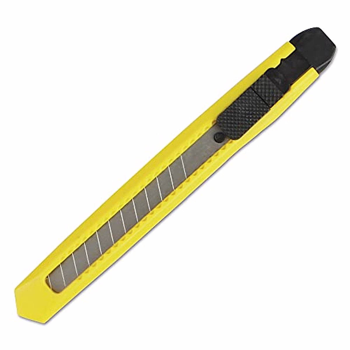 Boardwalk BWKUKNIFE75 5 in. Plastic Handle 0.39 in. Blade Length Retractable Snap-Off Blade Knife - Yellow