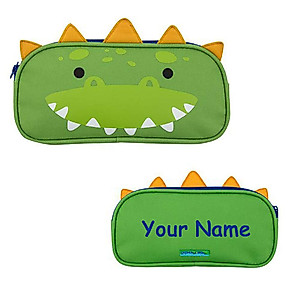 Stephen Joseph Personalized Dinosaur Dino Pencil Pouch Zippered Supply Case for Back to School with Custom Name