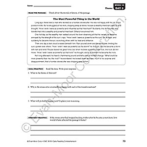 Evan-Moor Daily Reading Comprehension, Grade 6 - Homeschooling & Classroom Resource Workbook, Reproducible Worksheets, Teaching Edition, Fiction and Nonfiction, Lesson Plans, Test Prep