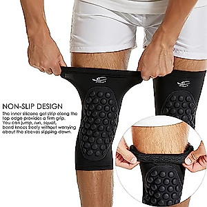 HiRui Knee Pads for Kids Youth Adult, Basketball Baseball Knee Brace Anti-slip Compression Knee Sleeves, Collision Avoidance Kneepad Knee Support for Volleyball Football Cycling Wrestling, Lightweight (Small, Black)