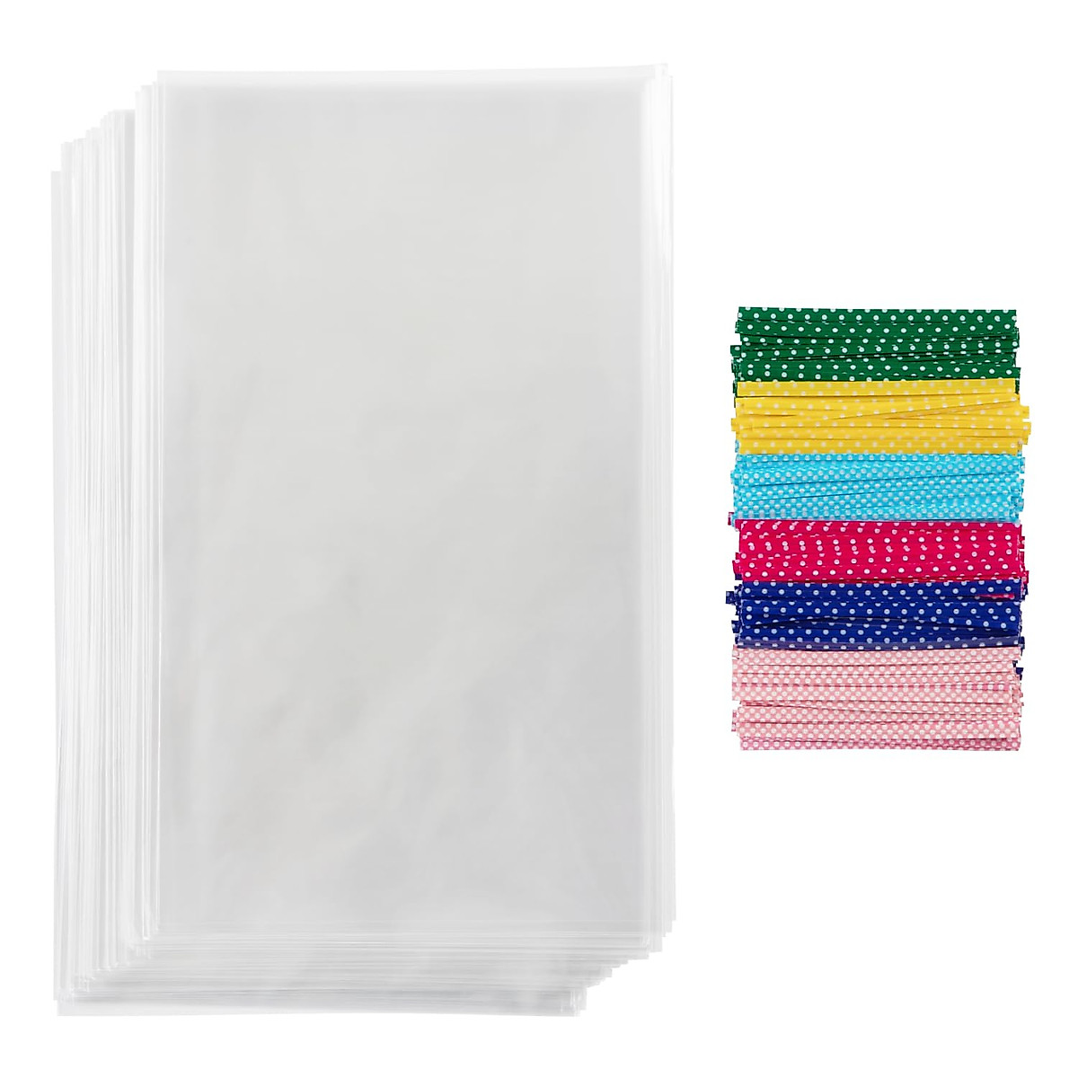 Prestee 200 Pack Clear Plastic Cellophane Bags Goodie Bags 6X10 With 4inches Twist Ties Candy Bags Cookie Bags Treat Bags Clear Gift Bags Cellophane Treat Bags 6x10 Inch (Pack of 200)