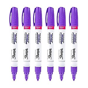 Sharpie Oil-Based Paint Marker, Medium Point, Purple Ink, Pack of 6