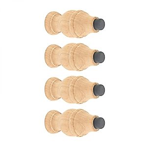 Renovators Supply Manufacturing Door Stoppers 3 5/8 in. Wall Mount Victorian Unfinished Wooden Door Bumper Stops Pack of 4