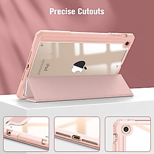 Fintie Hybrid Slim Case for iPad Mini 3/2 / 1 - Shockproof Cover with Clear Transparent Back Shell, Auto Wake/Sleep for Mini 1 / Mini 2 / Mini 3 (Rose Gold)