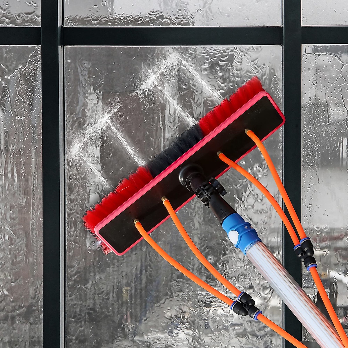 Solar Panel Cleaning Brush, 26 FT Adjustable Water Fed Pole Cleaning Kit, Solar Panel Cleaning Pole and Outdoor Window Washing Equipment