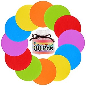IKAYAS 30Pcs Carpet Spots Markers for Classroom, Carpet Circles Carpet Markers for Kids Elementary School Supplies, Removable Carpet Floor Dots for Teachers Classroom Decoration