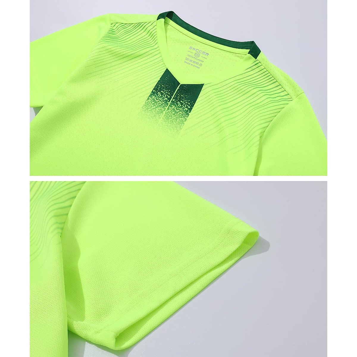 LUCKYLUAN Boy's 2-Pack Soccer Jersey and Short Sets Quick Dry Sports Team Training Uniform Knit 9-10 Years Purple Green