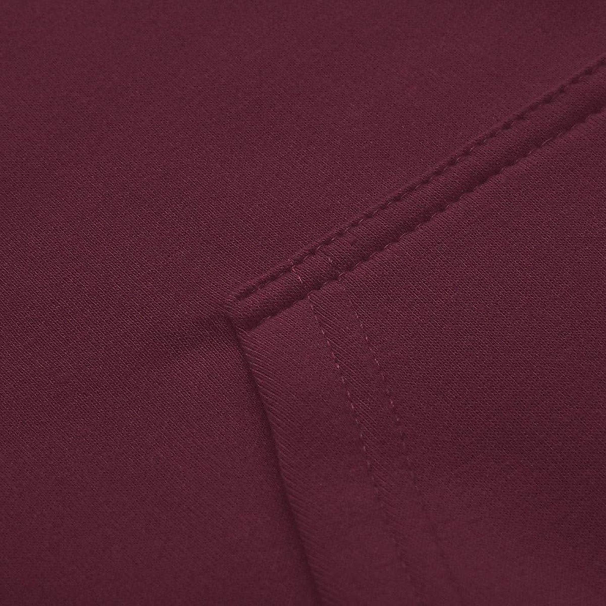 Women Casual Hoodies Hooded Sweatshirts Long Sleeve Hooded Pullover with Front Pocket Solid Pullover Hoodies Wine