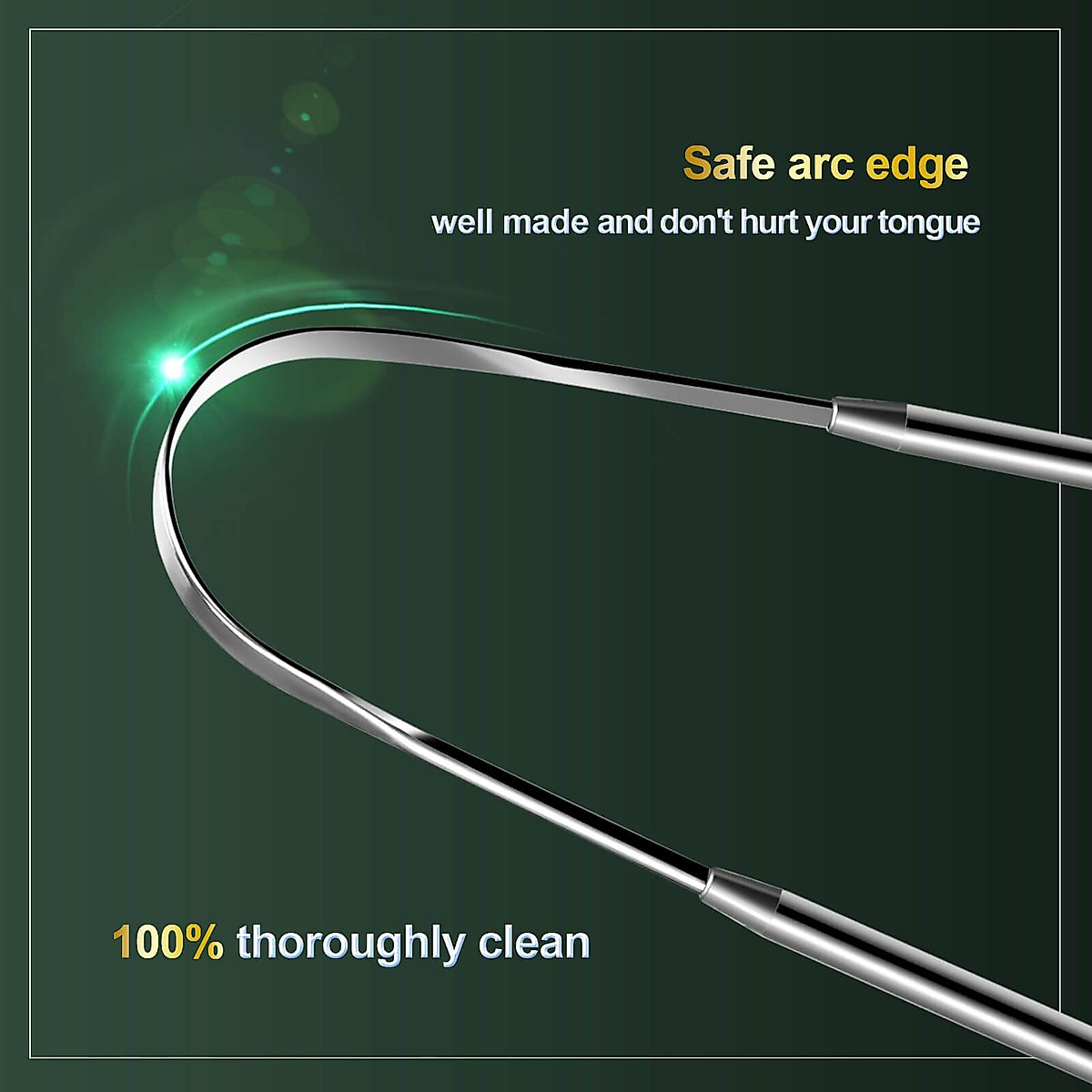 2 Pack Tongue Scraper, 100% Surgical 304 Stainless Steel Tongue Cleaner for Adults And Kids, Professional Tongue Brush for Oral Care, Improve Bad Breath and Fresh Breath