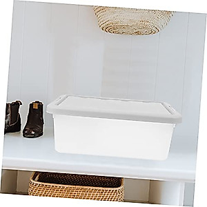 Hemoton Clothes Box Storage Box with Lid Storage Bins with Lids Storage Containers Plastic Bins Storage Bins for Shelves Plastic Containers with Plastic Storage Bins Frosted Pp Clothing