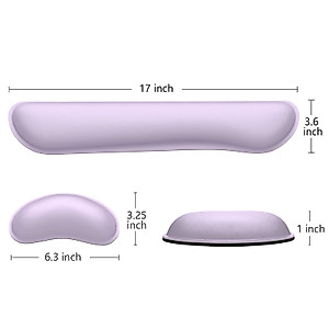 Dapesuom Enlarge Keyboard Wrist Rest Pad,Memory Foam Set Wrist Cushion Support for Easy Typing & Pain Relief,Mouse Wrist Pad,Anti-Slip Wrist Support for Gaming,Computer, Laptop, Office,Vanilla Purple