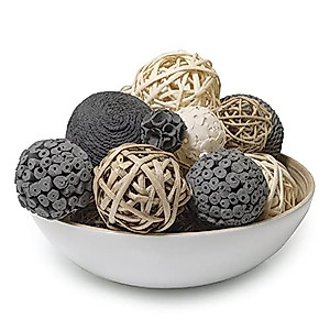 ANDALUCA Large Decorative Vase Filler Bag with Orbs, Balls (Grey)